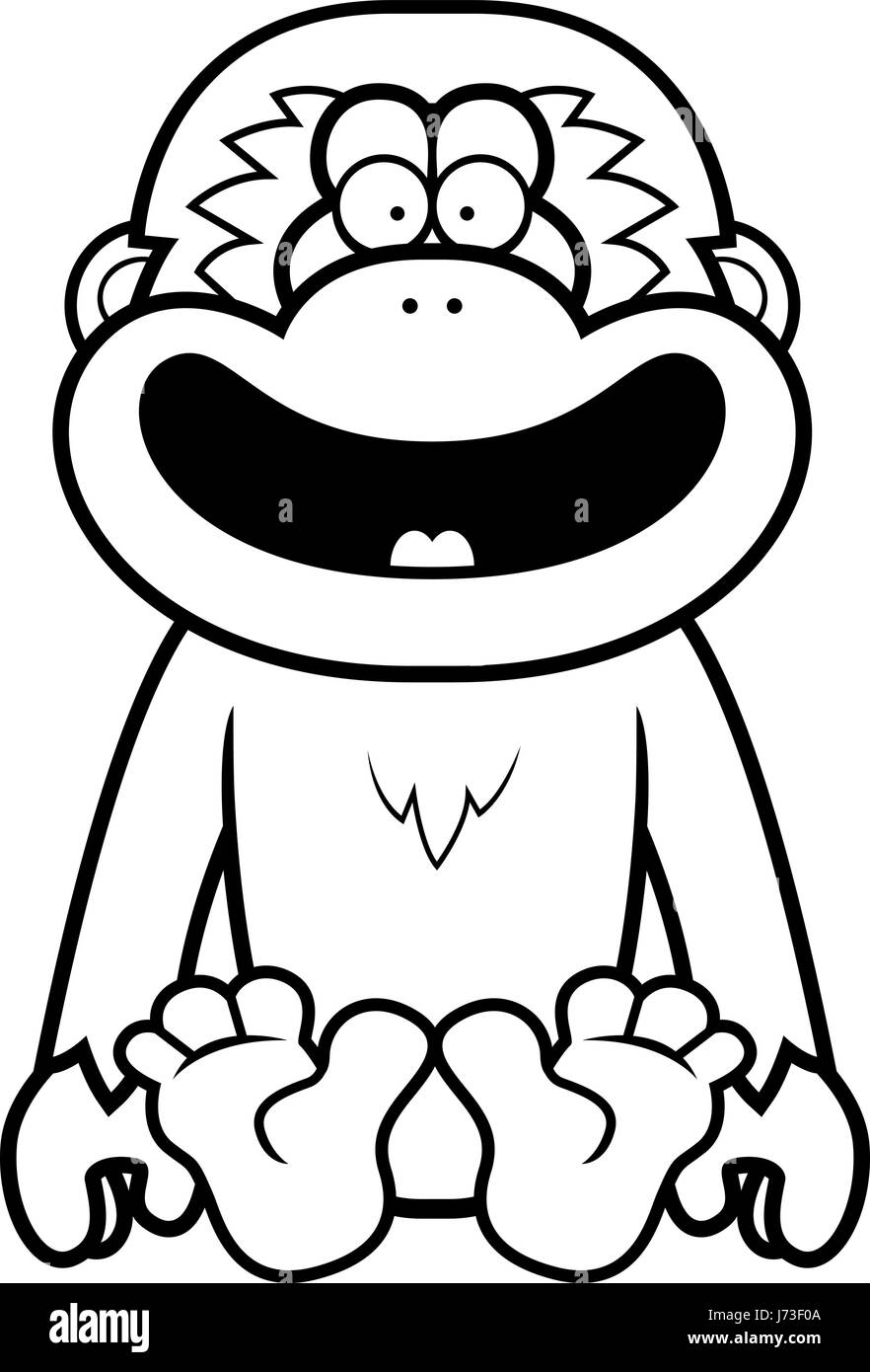 A cartoon illustration of a gibbon sitting Stock Vector Image & Art - Alamy