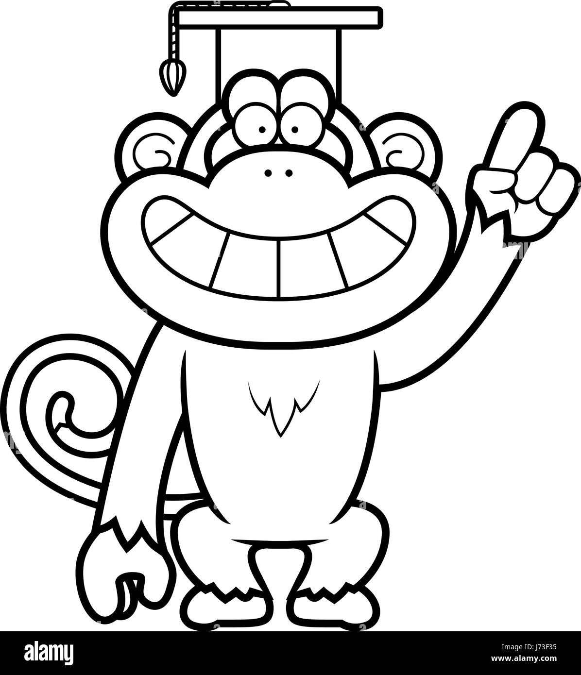 Cartoon teacher monkey smiling hi-res stock photography and images - Alamy
