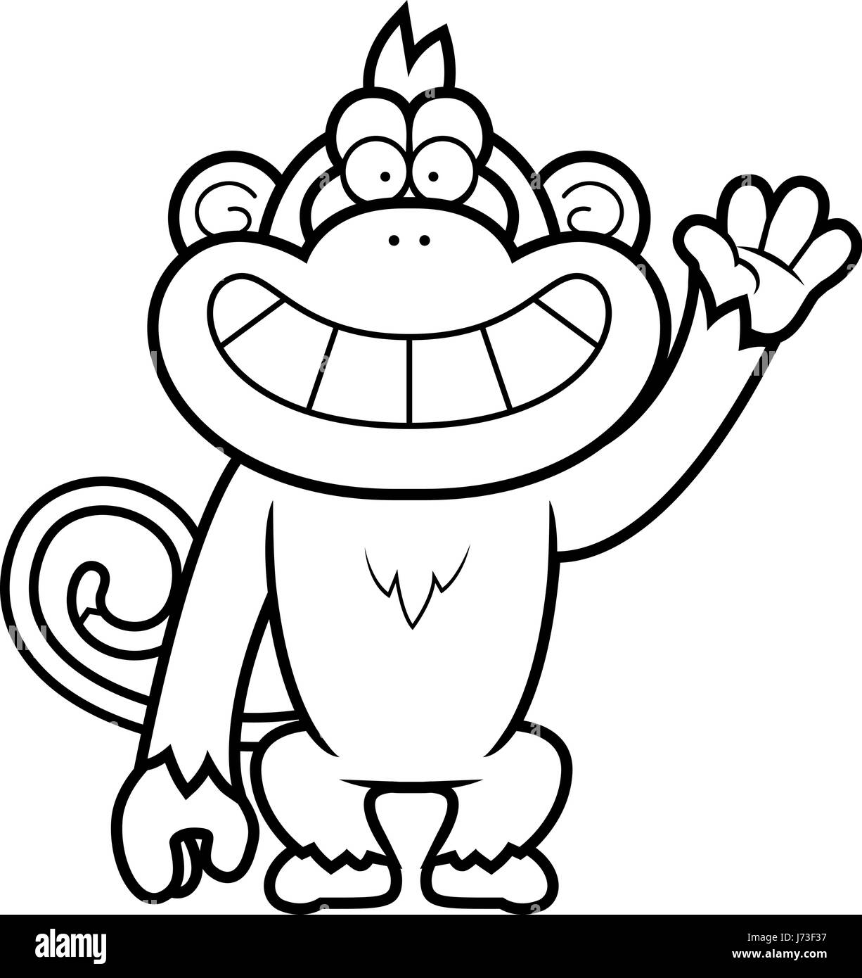 A cartoon illustration of a monkey waving Stock Vector Image & Art - Alamy