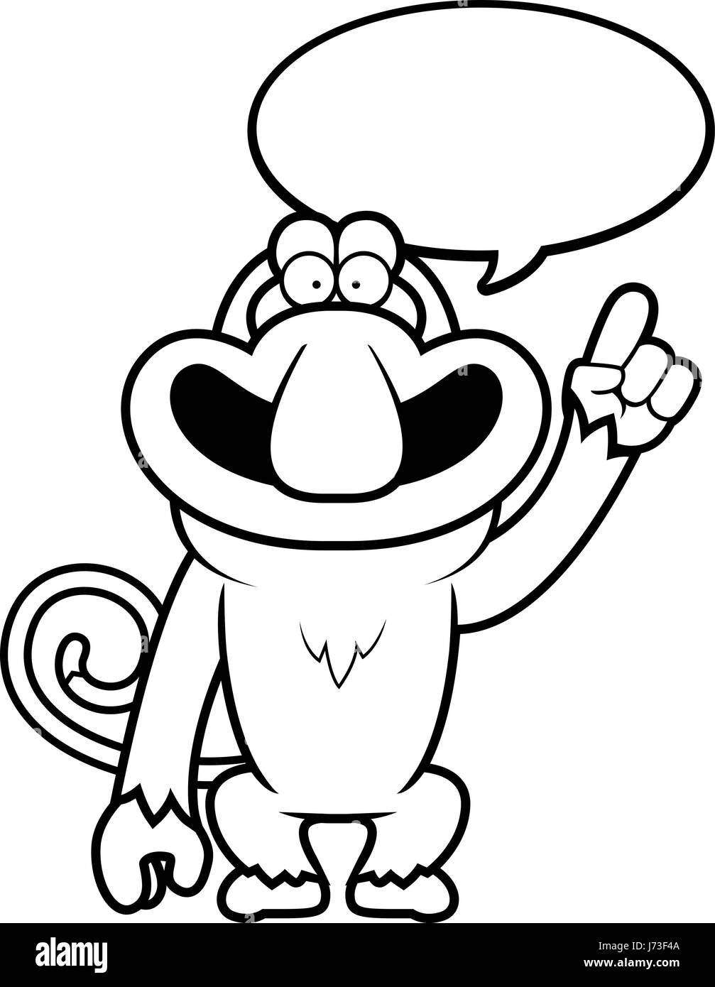 A cartoon illustration of a proboscis monkey talking Stock Vector Image ...