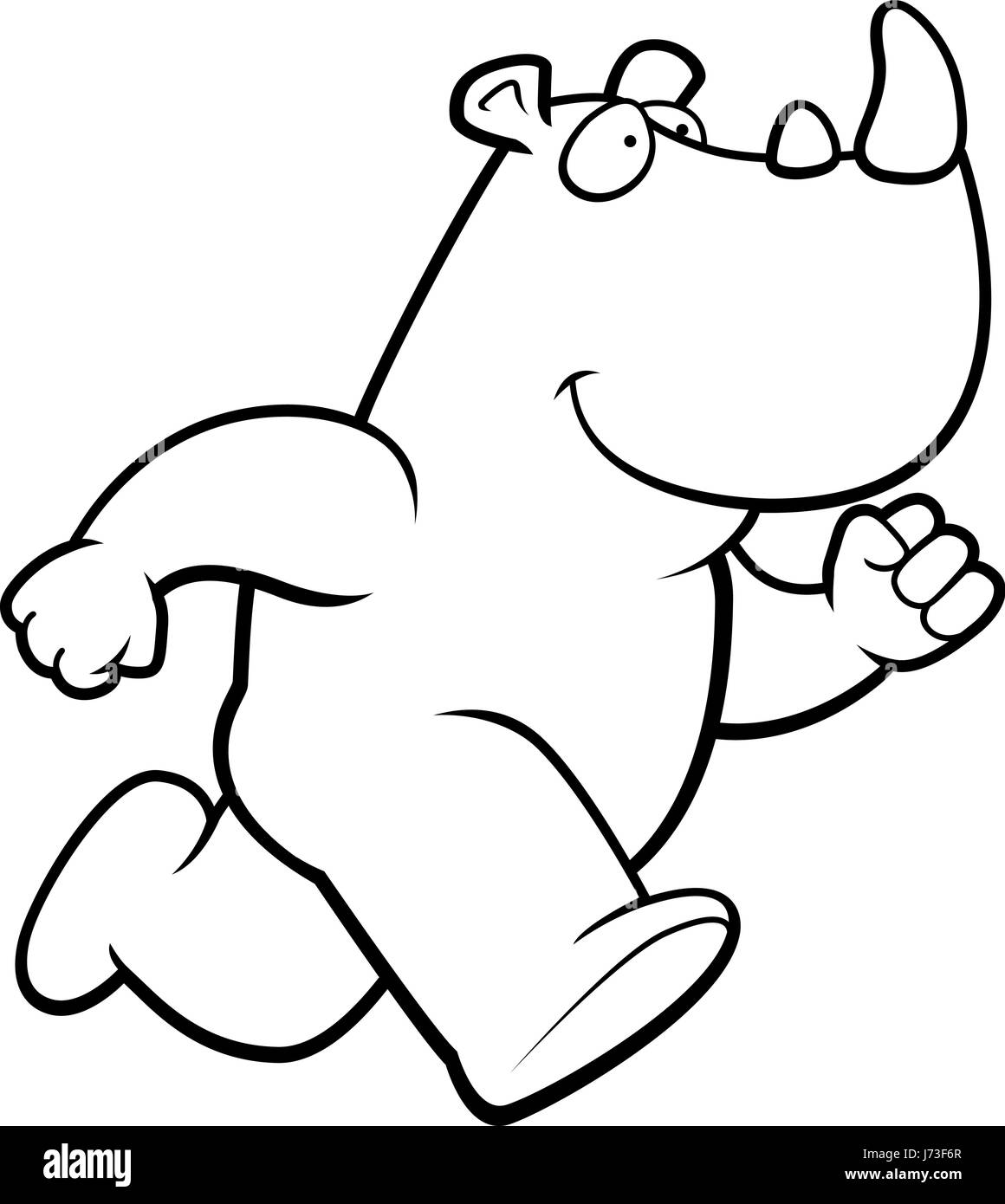 Happy cartoon rhino running smiling hi-res stock photography and images ...