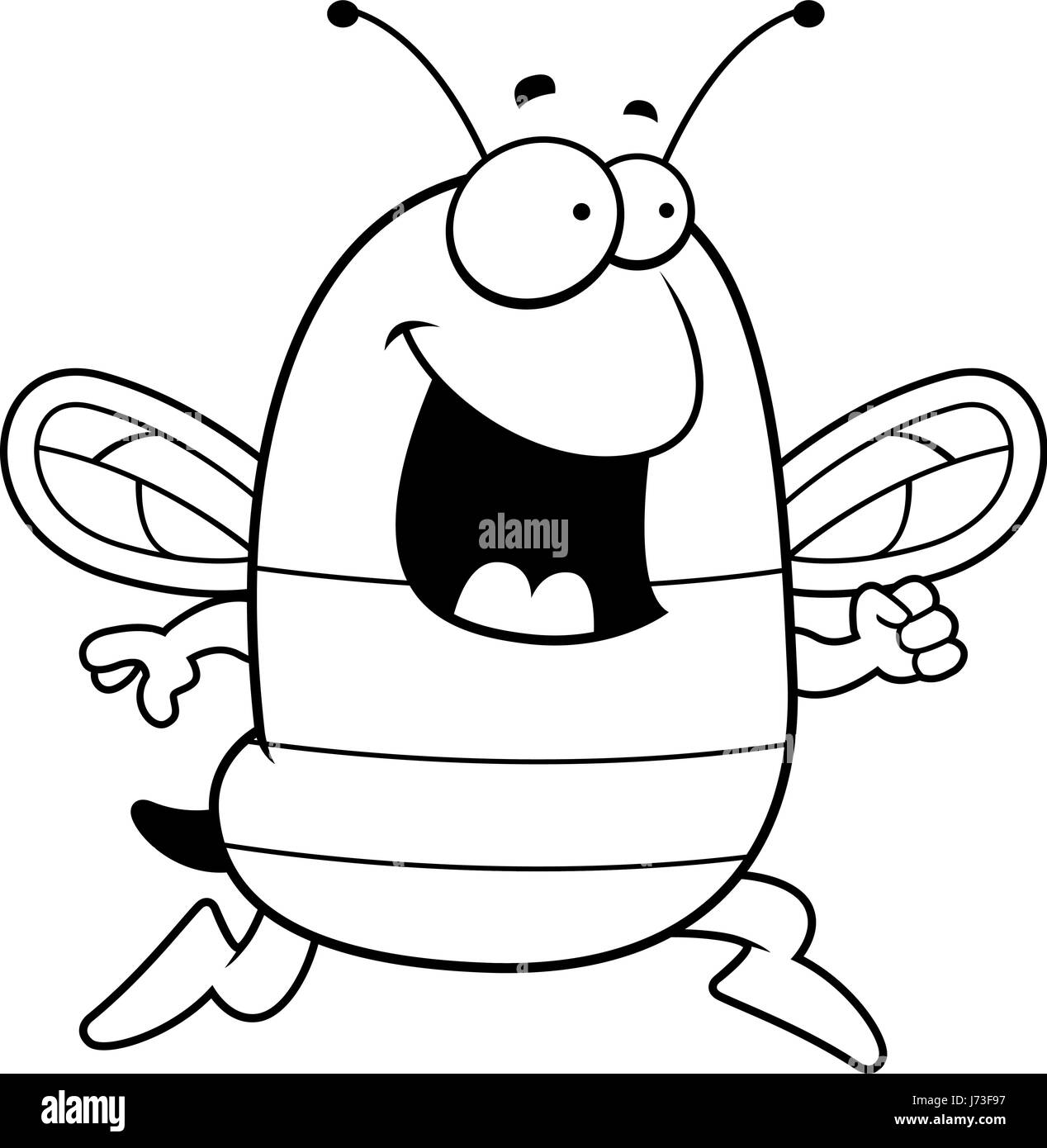 Happy cartoon bee Black and White Stock Photos & Images - Alamy