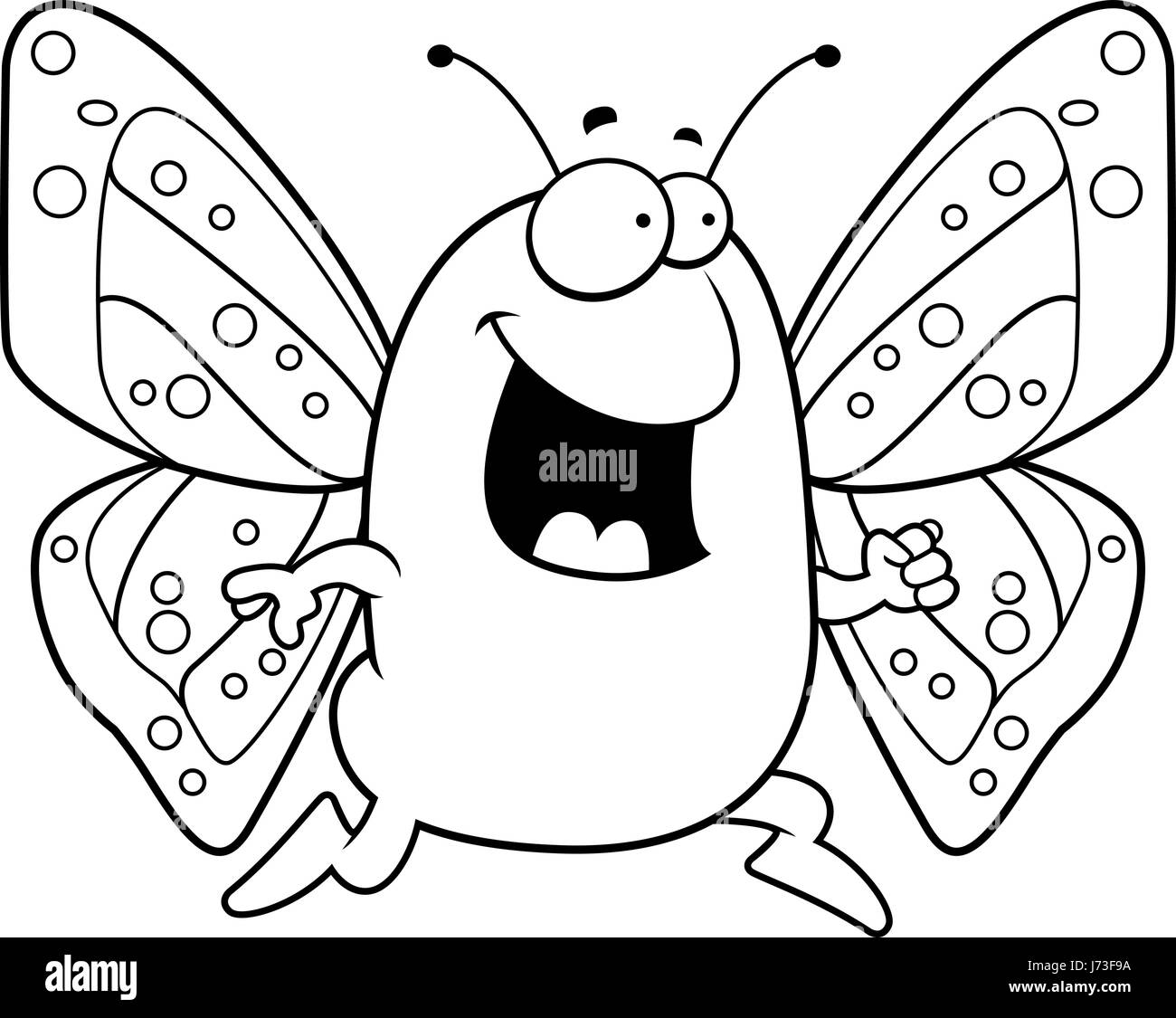 A happy cartoon butterfly running and smiling Stock Vector Image & Art ...