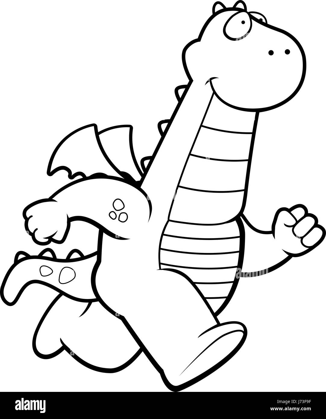 Cartoon illustration dragon smiling Stock Vector Images - Alamy