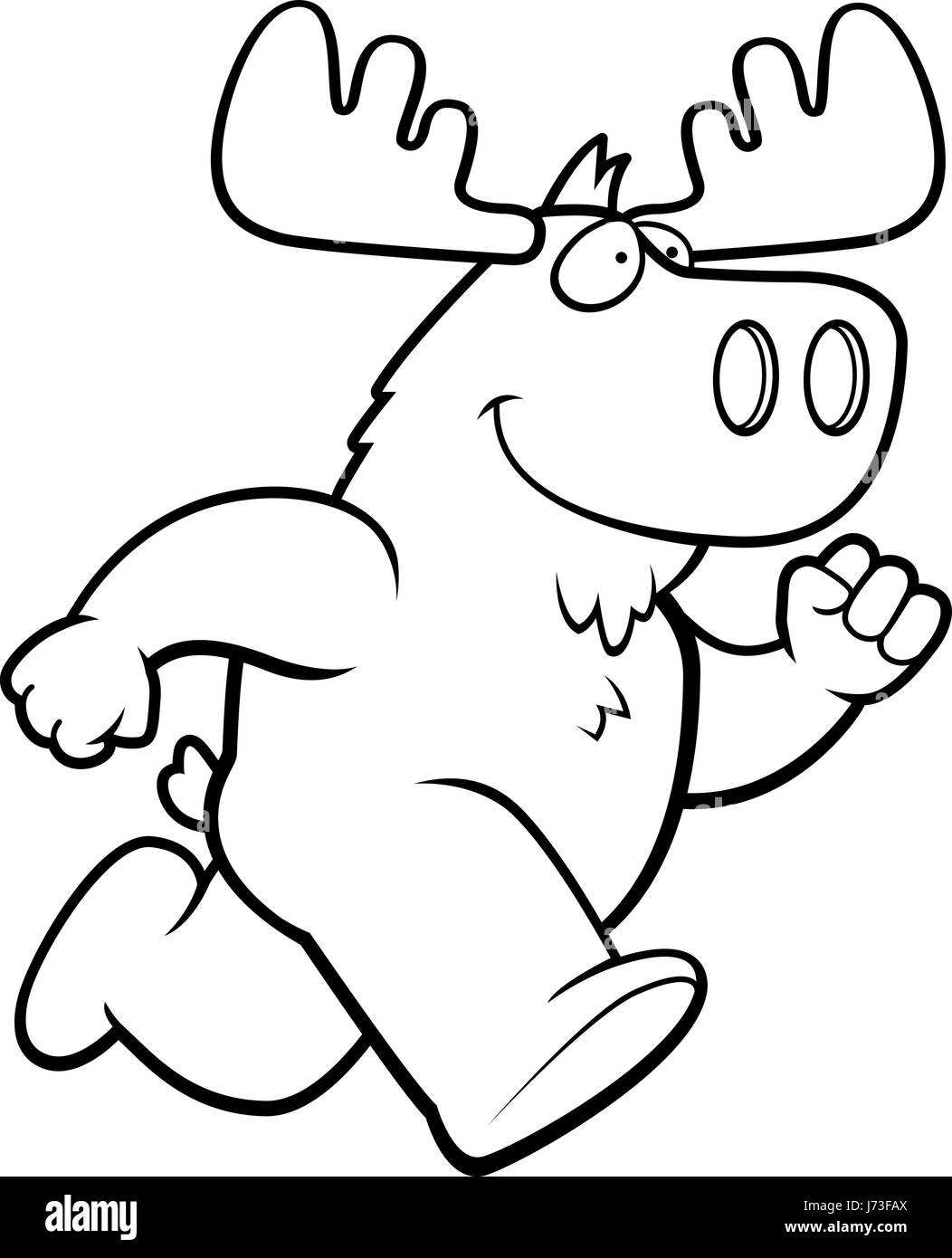 A happy cartoon moose running and smiling Stock Vector Image & Art - Alamy