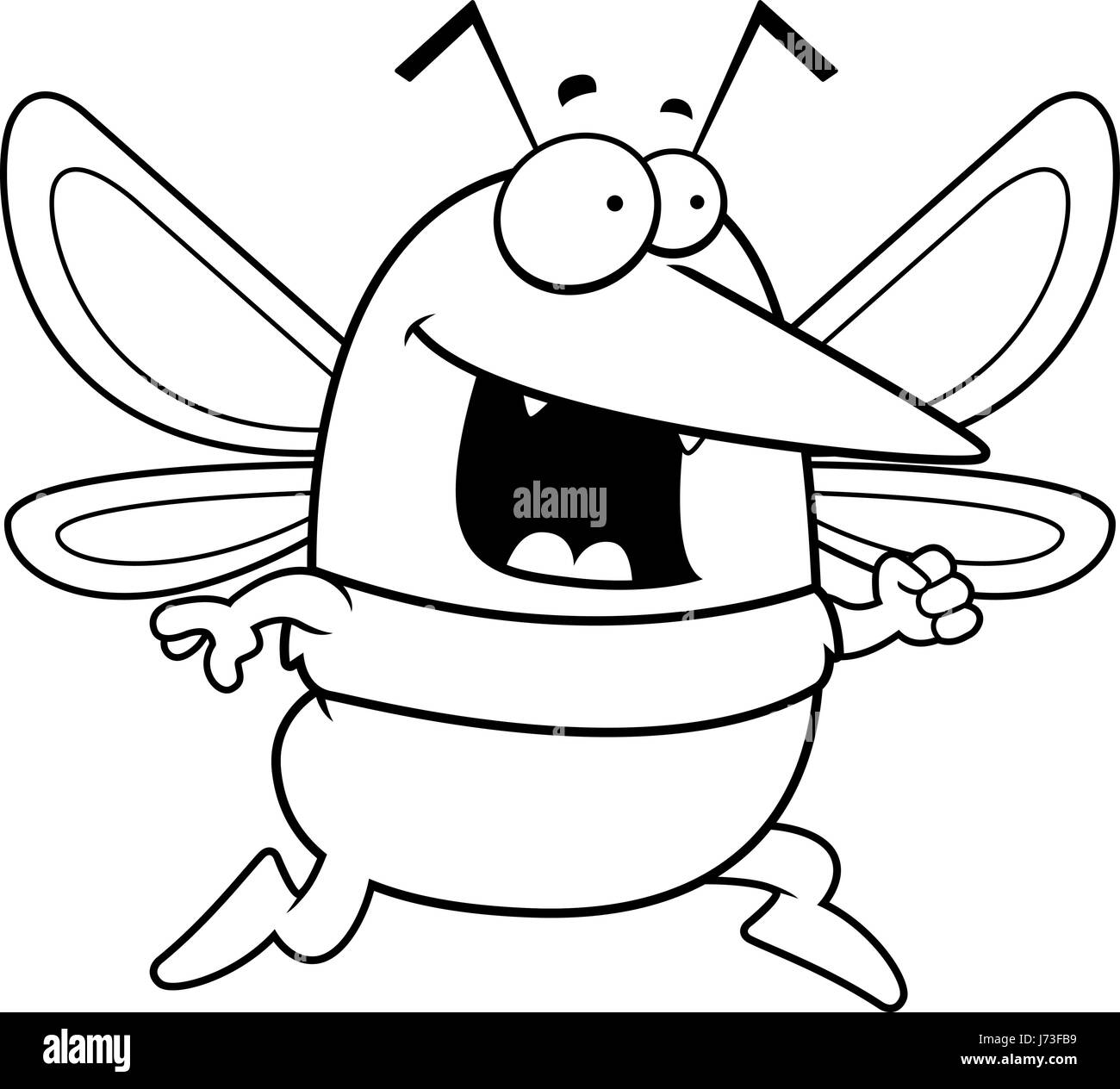 Happy cartoon mosquito running smiling hi-res stock photography and ...