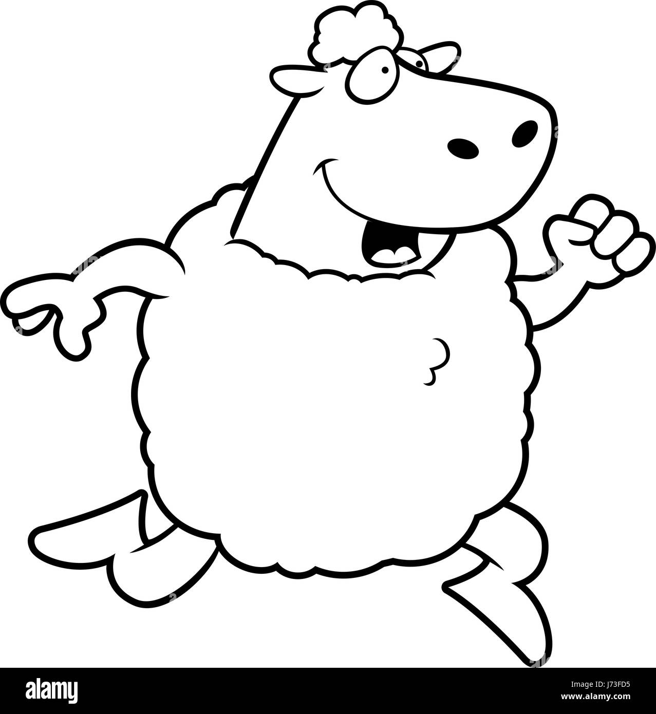 Cartoon sheep running smiling Stock Vector Images - Alamy
