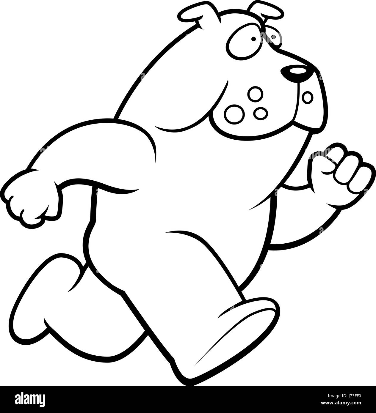 A happy cartoon bulldog running and smiling Stock Vector Image & Art ...