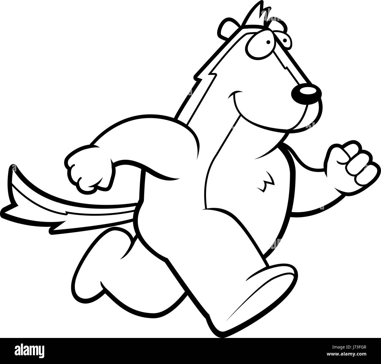 A happy cartoon skunk running and smiling Stock Vector Image & Art - Alamy