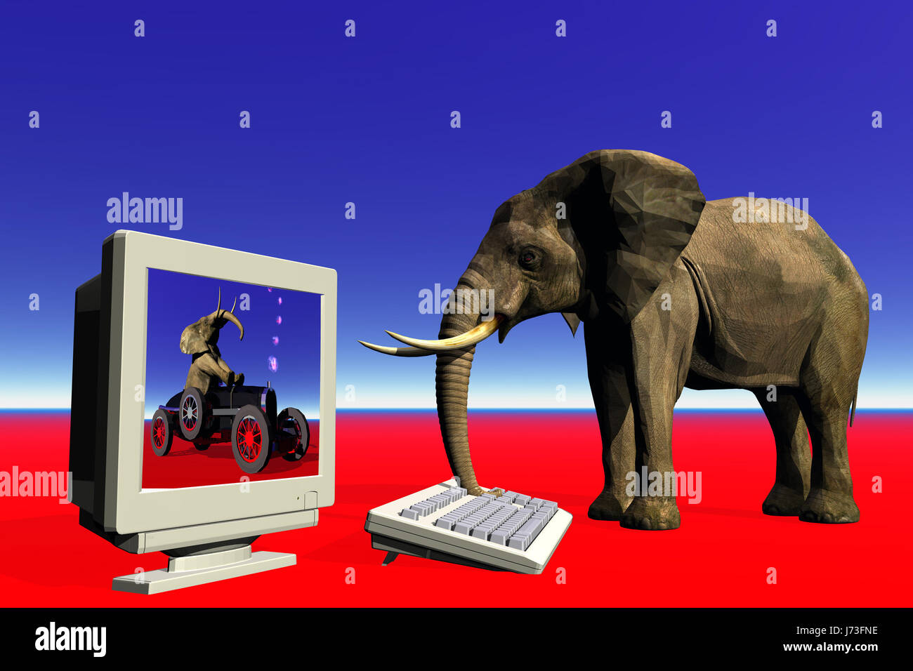 elephant and computer Stock Photo - Alamy