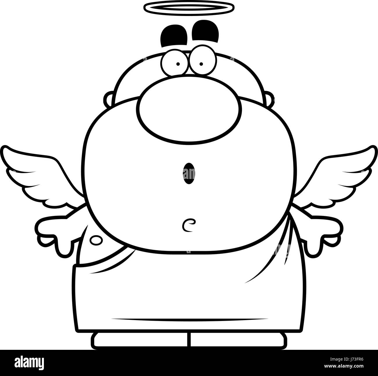 A cartoon illustration of an angel with a surprised expression Stock ...