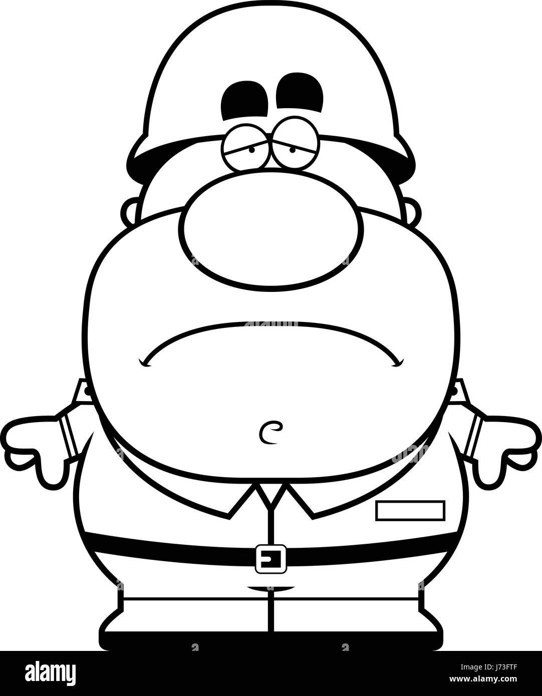 Cartoon illustration army soldier looking Black and White Stock Photos ...