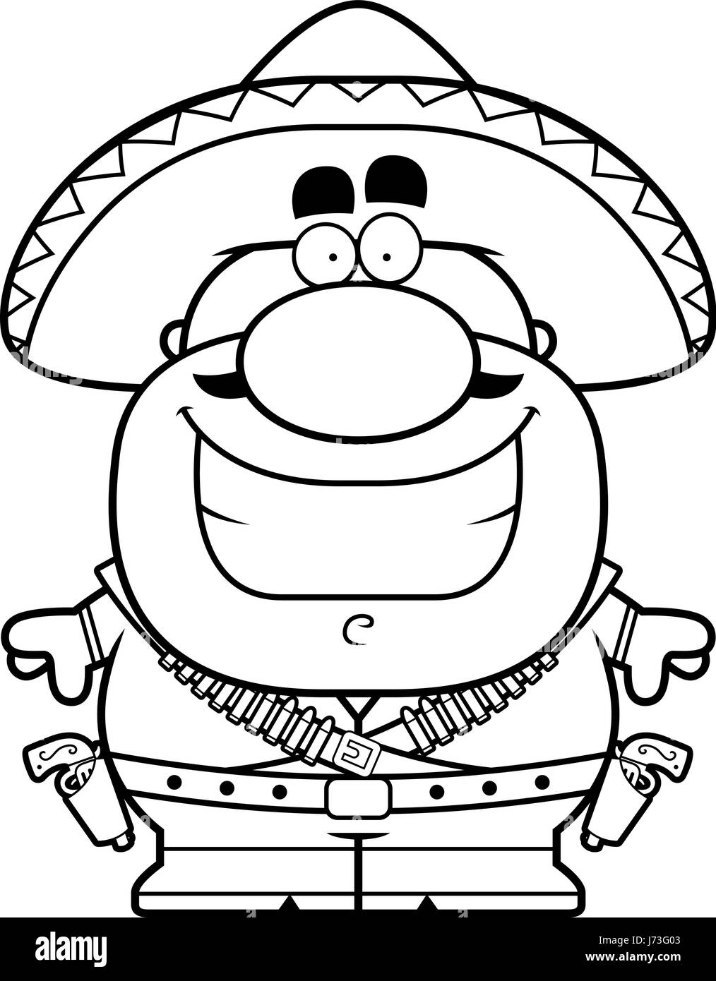 A cartoon illustration of a bandito smiling Stock Vector Image & Art ...