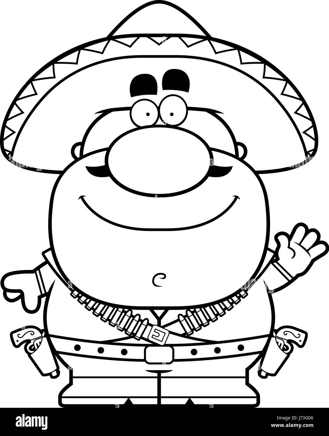 A cartoon illustration of a bandito waving Stock Vector Image & Art - Alamy
