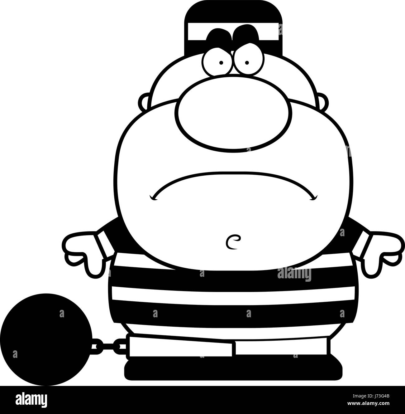 A cartoon illustration of a prisoner looking angry Stock Vector Image ...