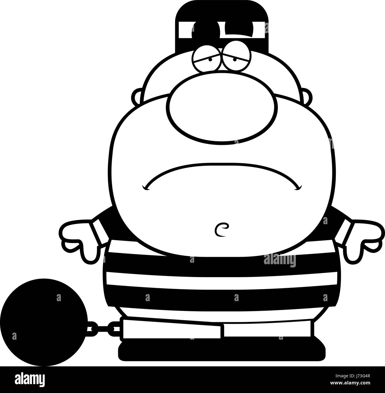 A cartoon illustration of a prisoner looking sad Stock Vector Image ...
