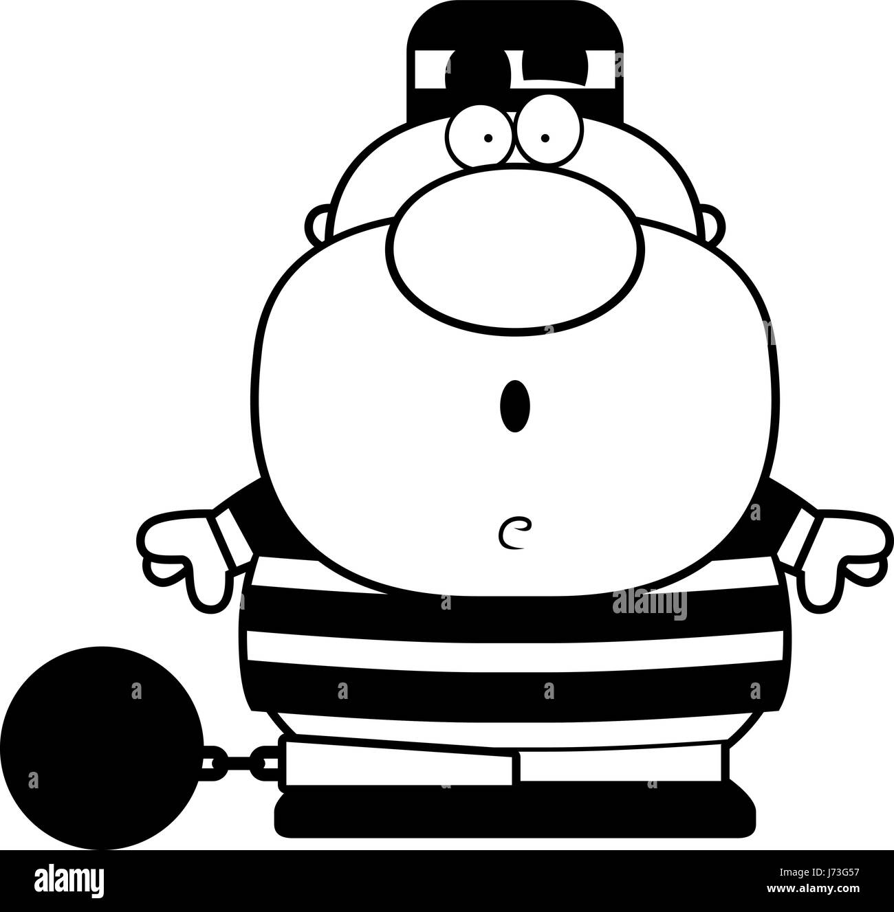 A cartoon illustration of a prisoner looking surprised Stock Vector ...