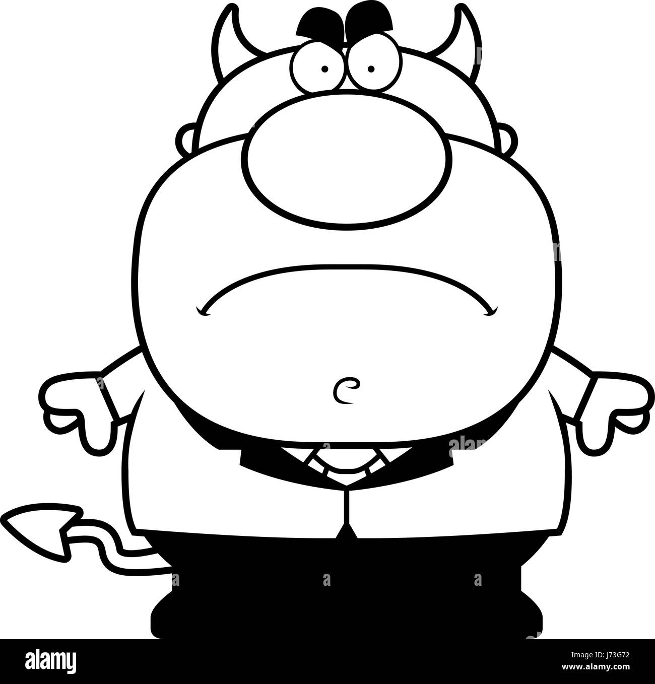 A cartoon illustration of a devil with an angry expression Stock Vector ...