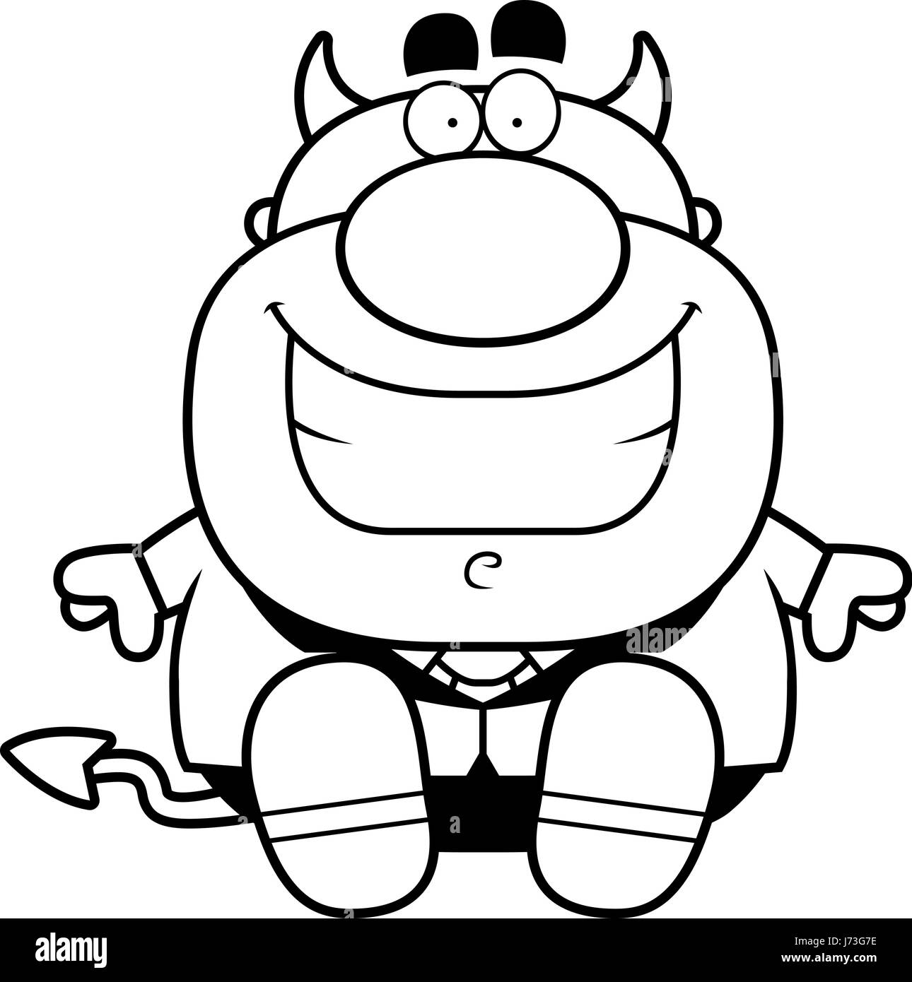 A cartoon illustration of a devil sitting Stock Vector Image & Art - Alamy