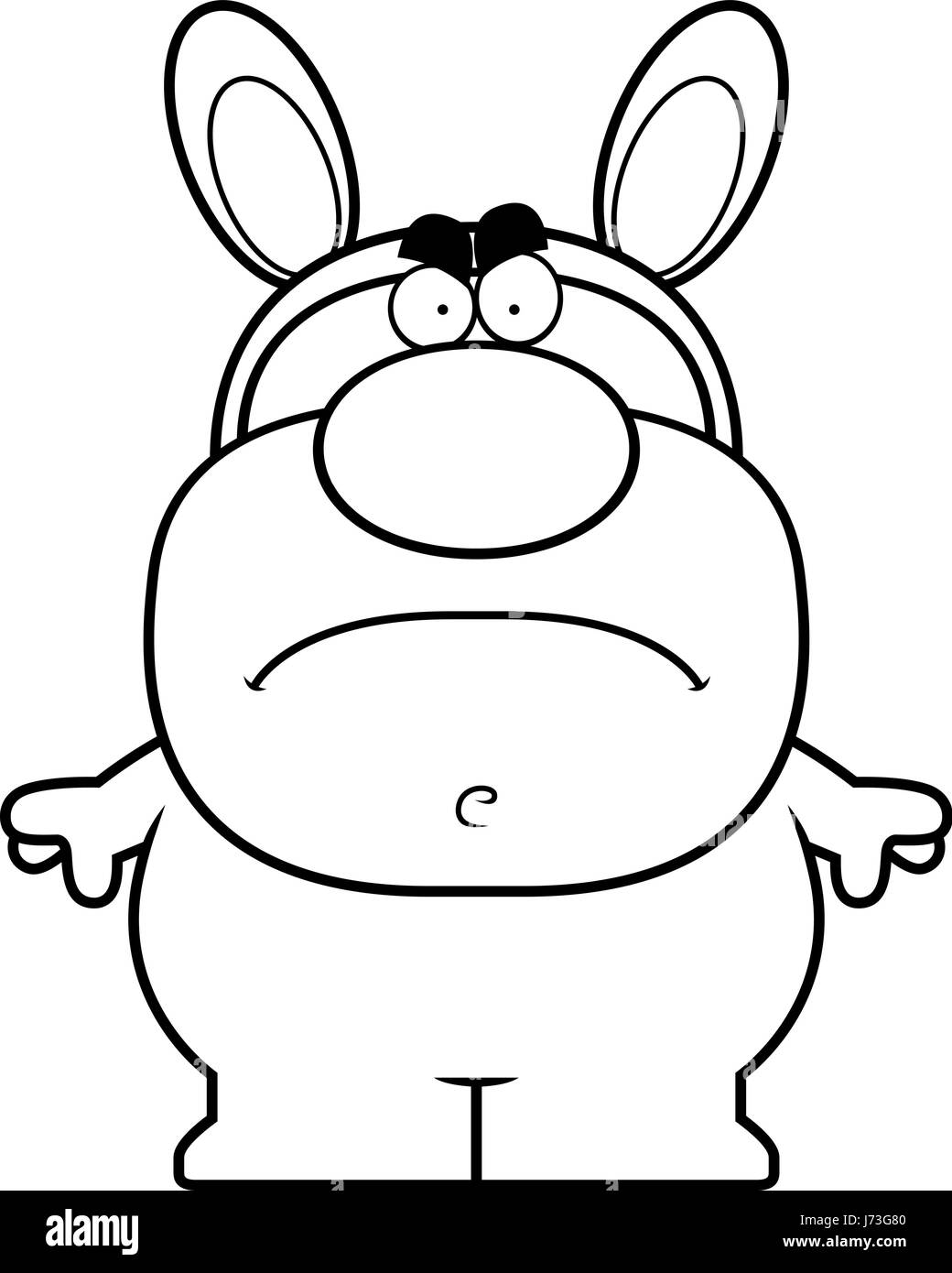 A cartoon illustration of the Easter Bunny with an angry expression ...