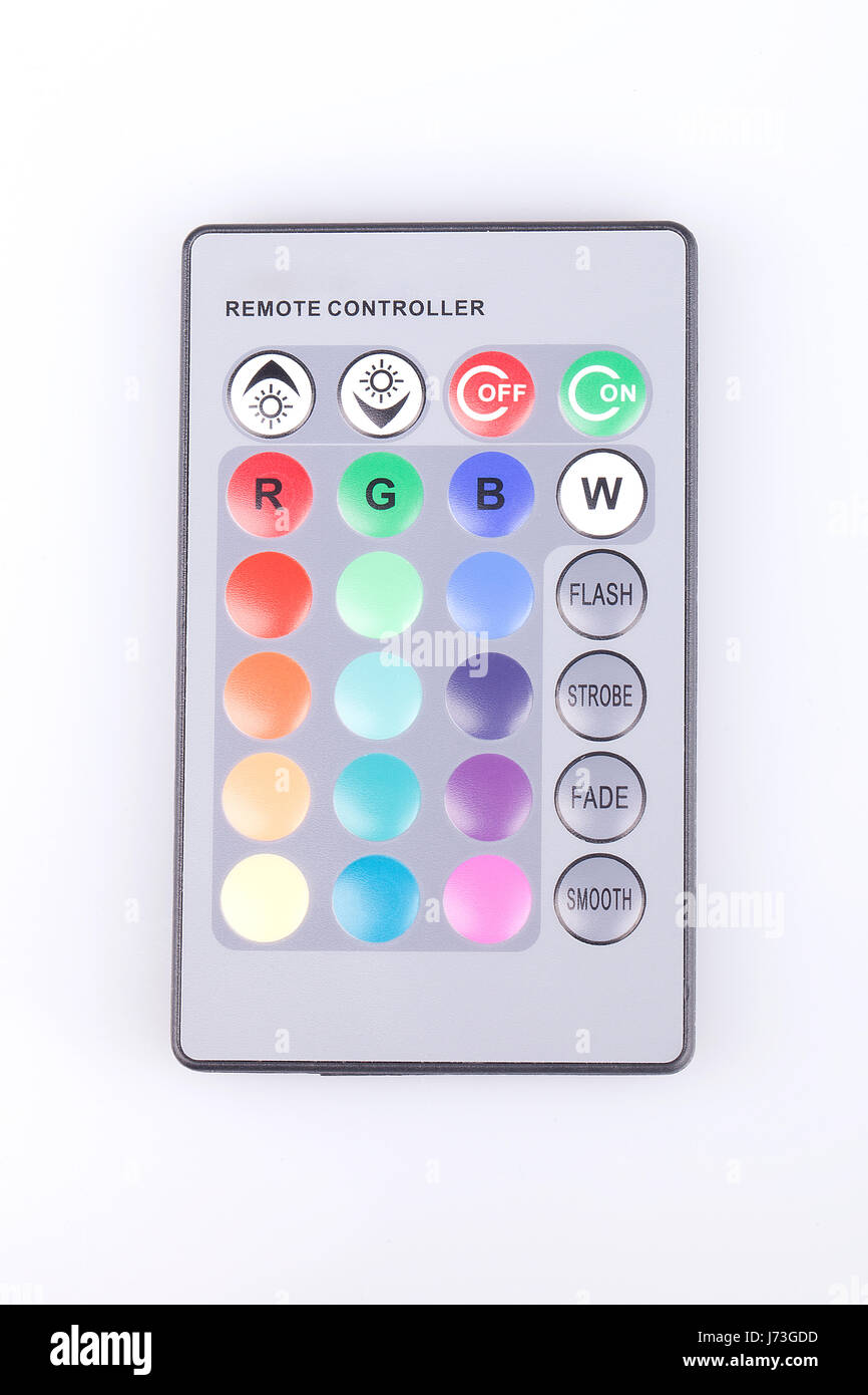 Colorful remote control isolated on a white background Stock Photo - Alamy