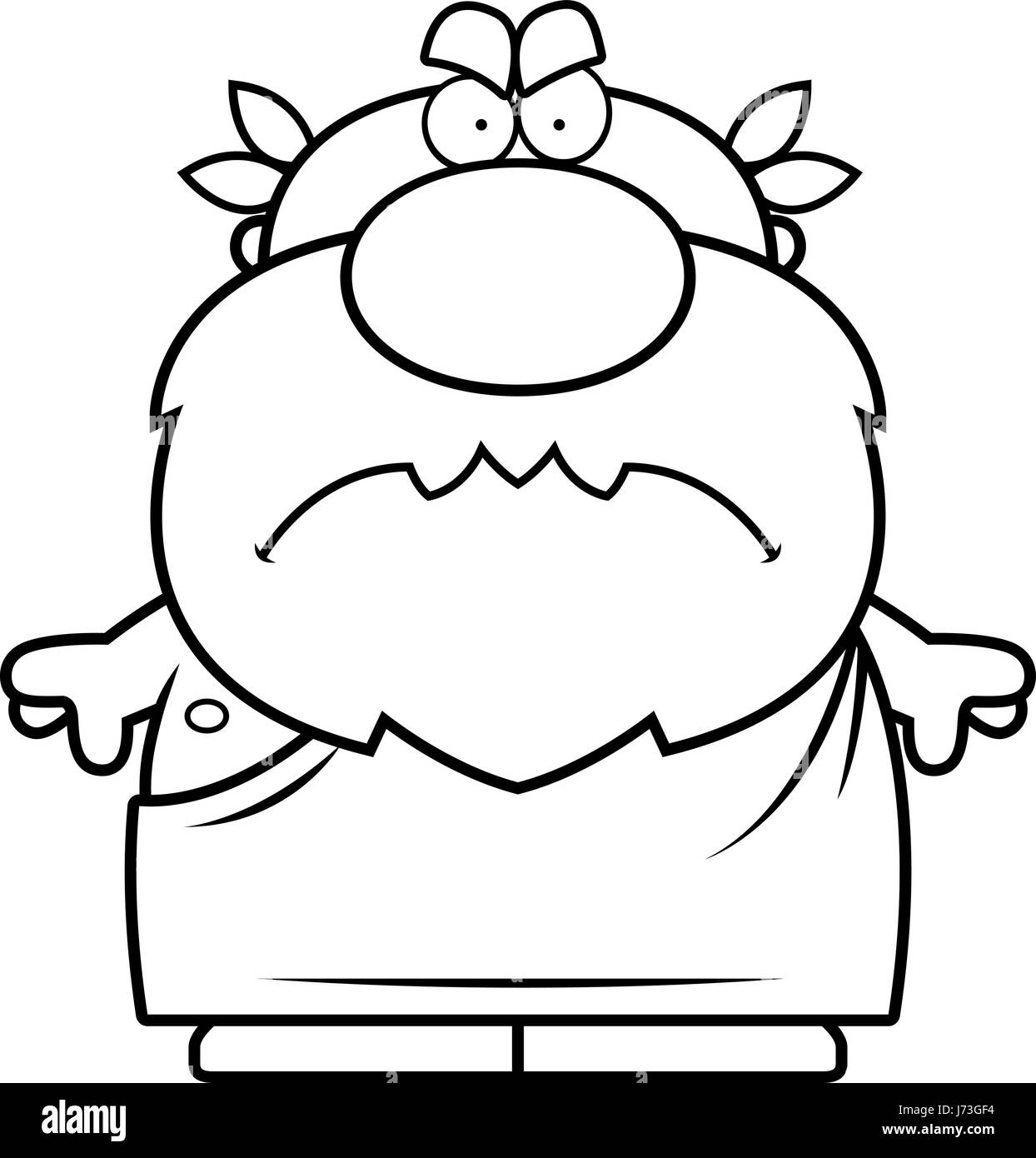 A cartoon illustration of a Greek philosopher looking angry Stock ...