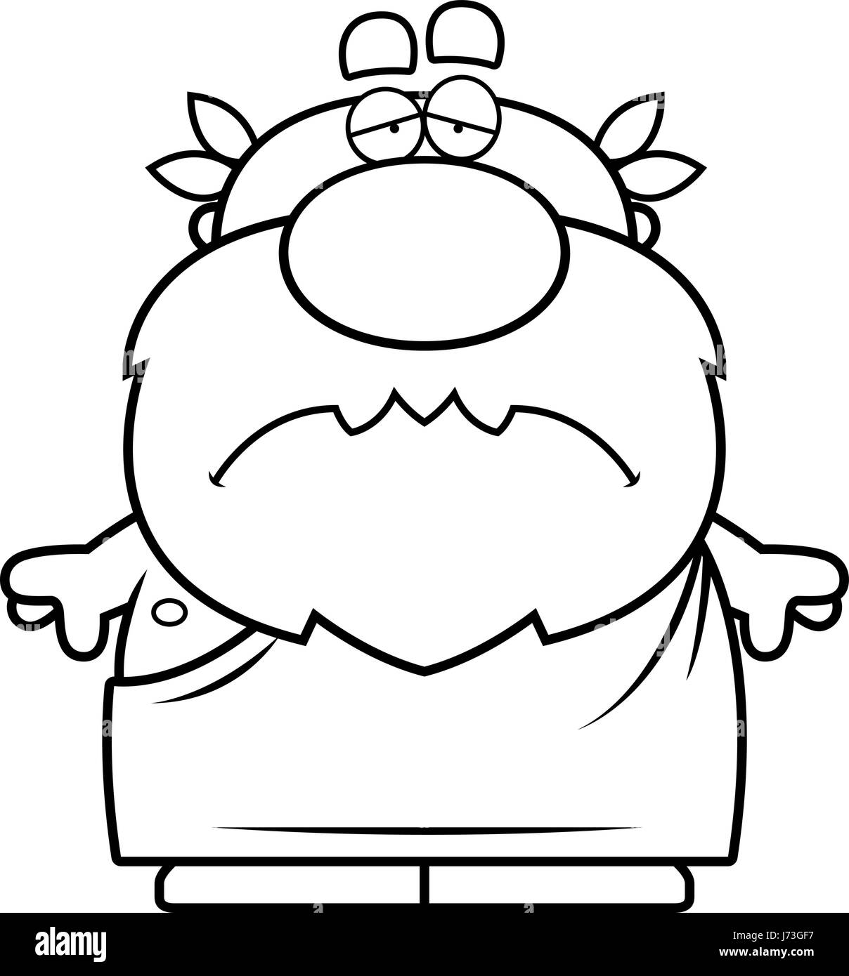 A cartoon illustration of a Greek philosopher looking sad Stock Vector ...