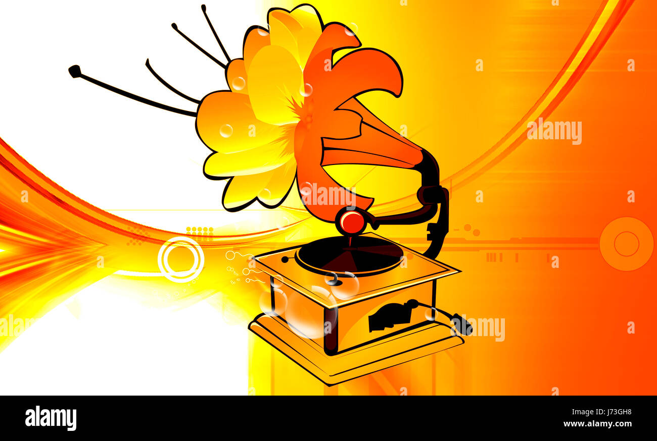 entertainment music flower plant gramophone measure instrument method ...