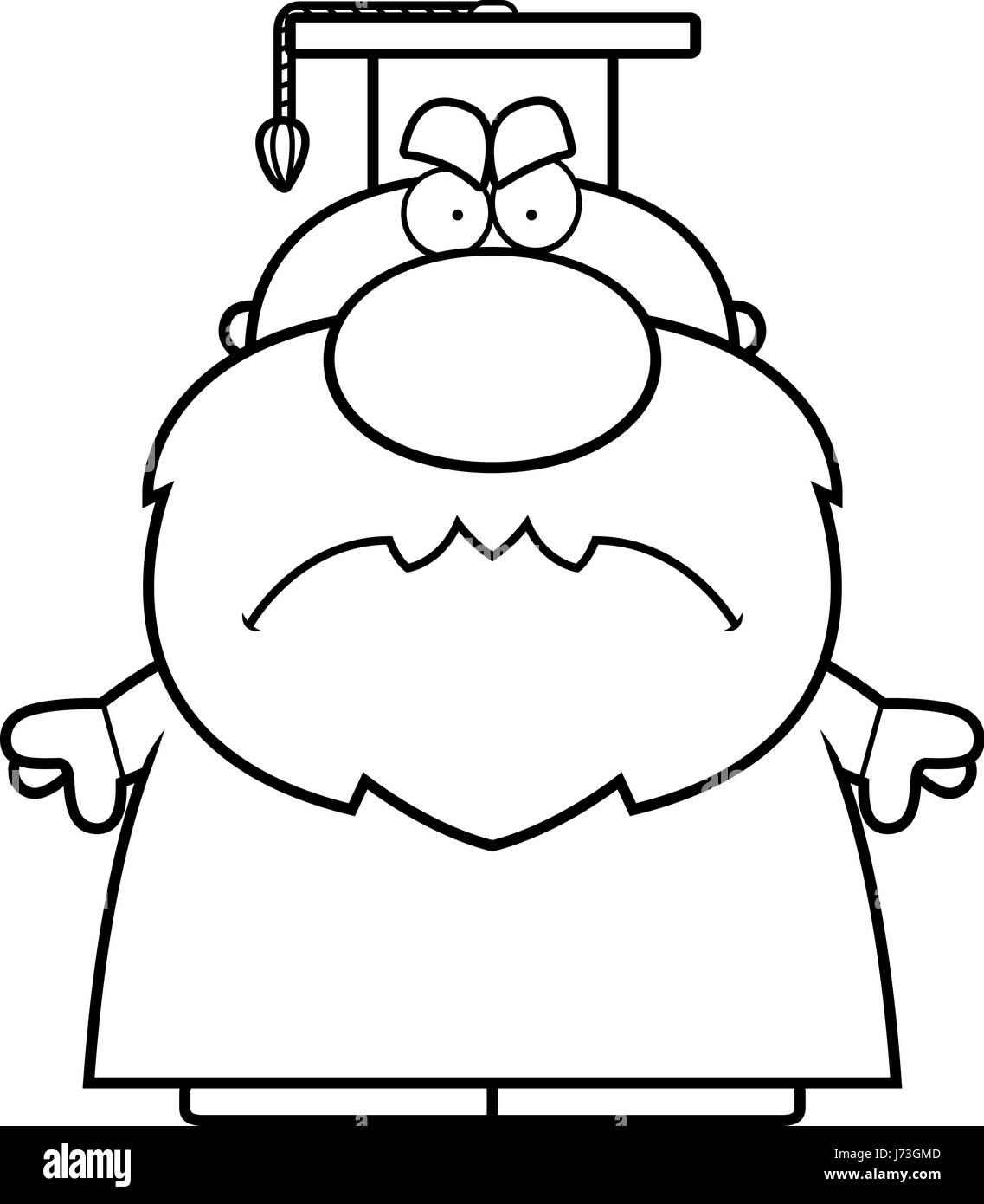 A cartoon illustration of a professor looking angry Stock Vector Image ...