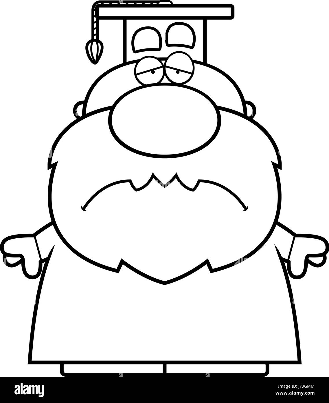 A cartoon illustration of a professor looking sad Stock Vector Image ...