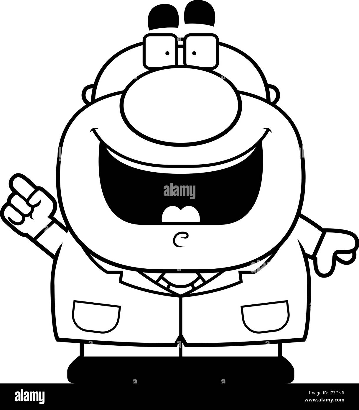 A cartoon illustration of a scientist with an idea Stock Vector Image ...