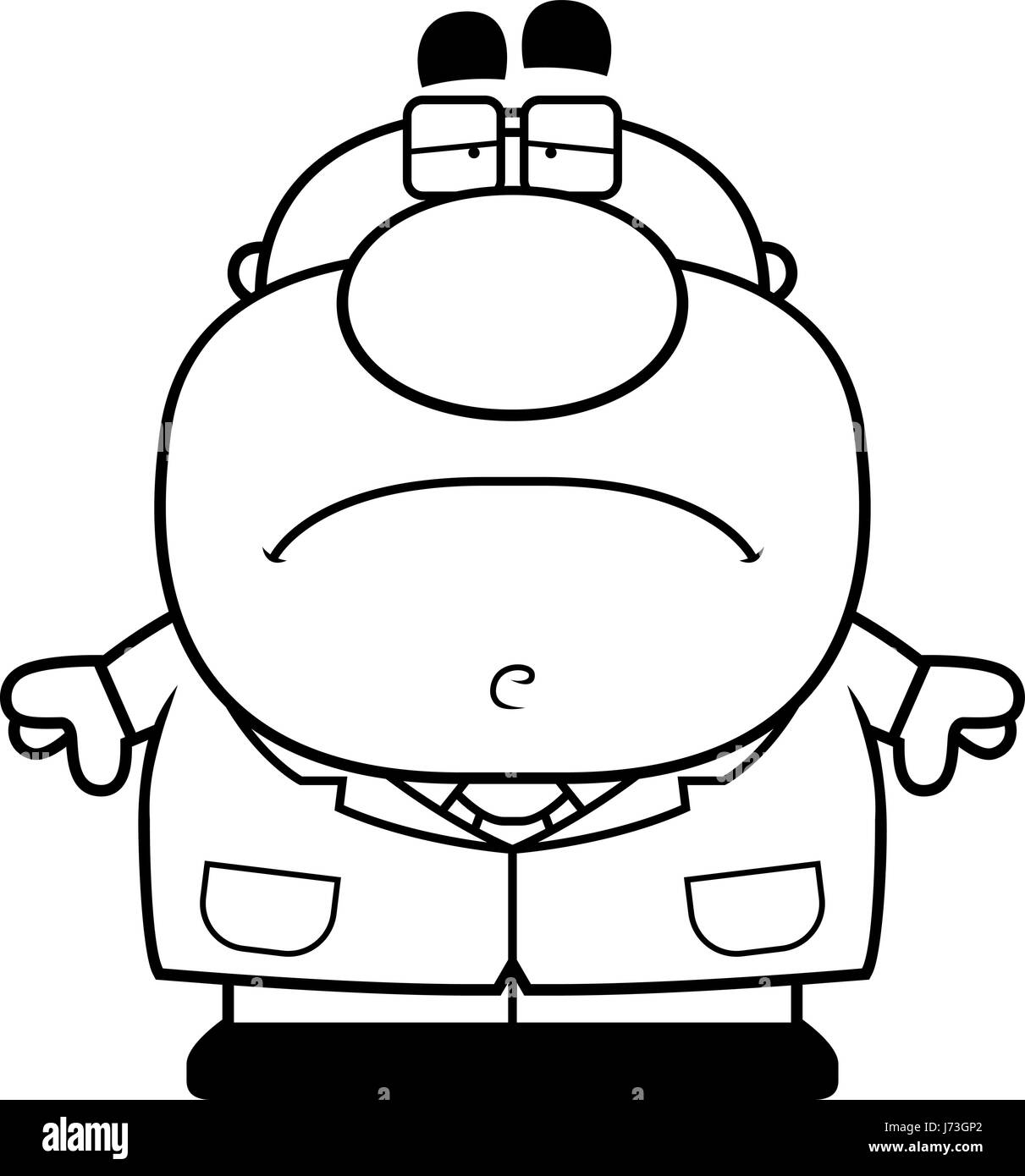 A cartoon illustration of a scientist looking tired Stock Vector Image ...