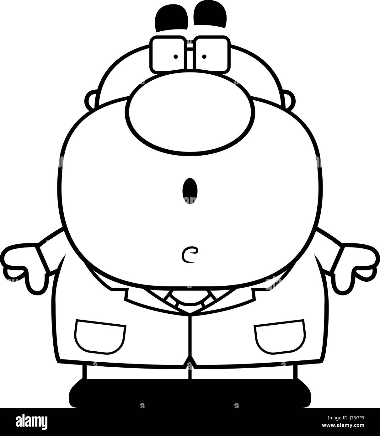 A cartoon illustration of a scientist looking surprised Stock Vector ...