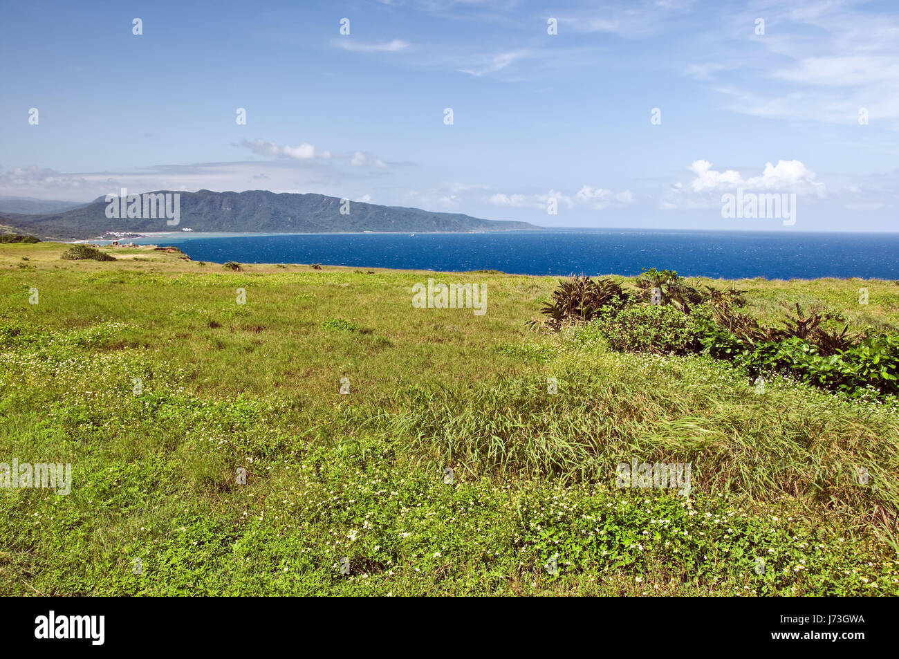 park coast taiwan national meadow grass lawn green blue beautiful ...
