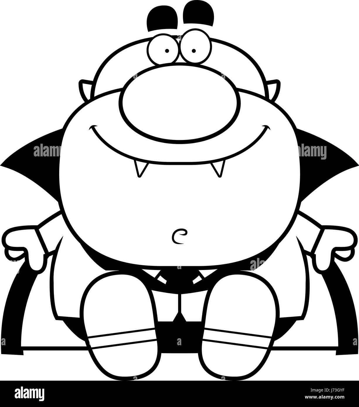 Cartoon illustration vampire sitting Cut Out Stock Images & Pictures ...