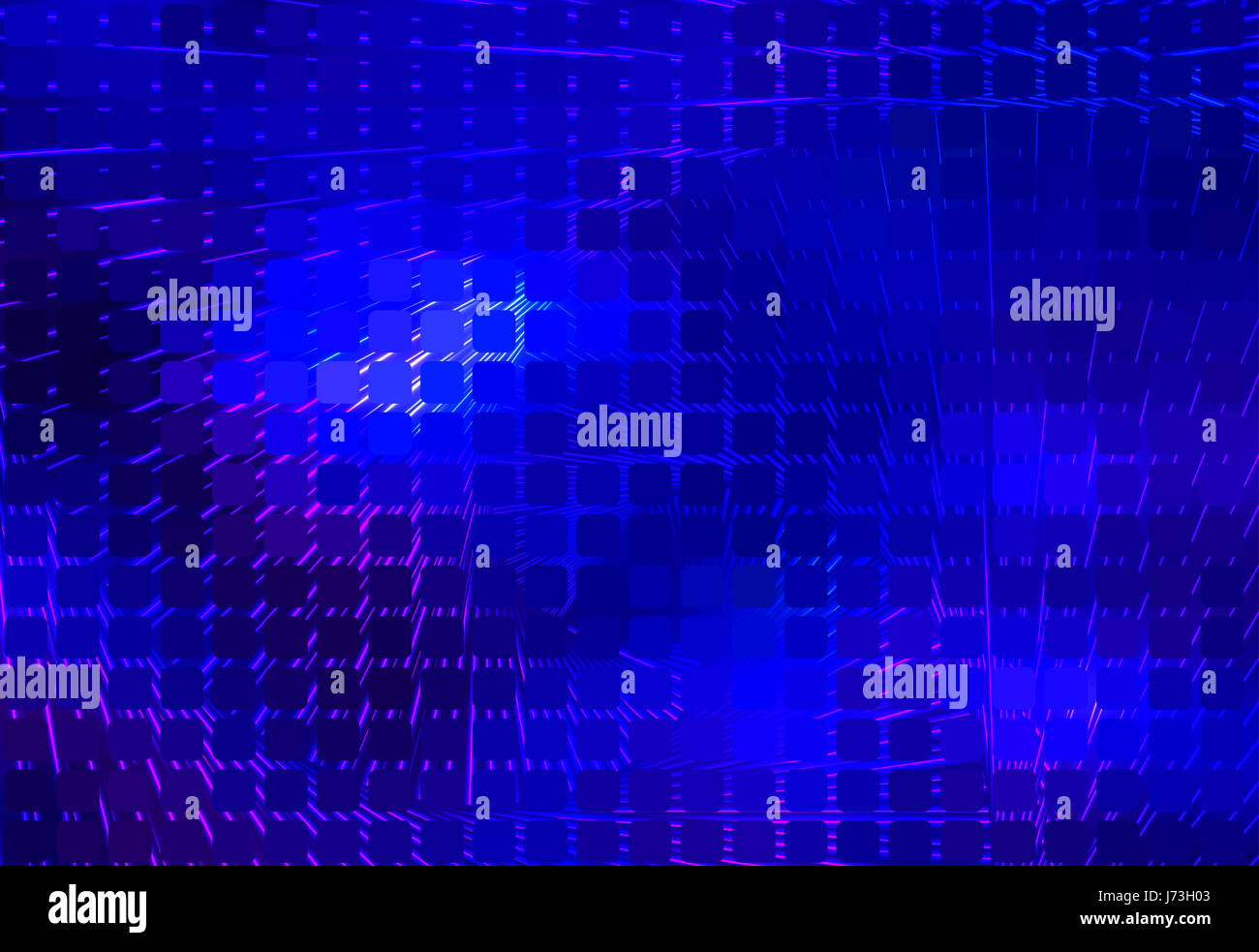 Dark blue glowing spiral mosaic rounded corners square tiles background ...