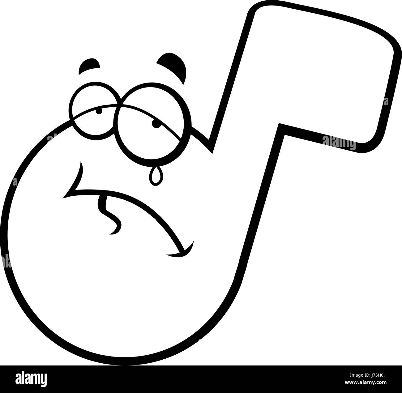 A cartoon musical note with a sad expression Stock Vector Image & Art ...