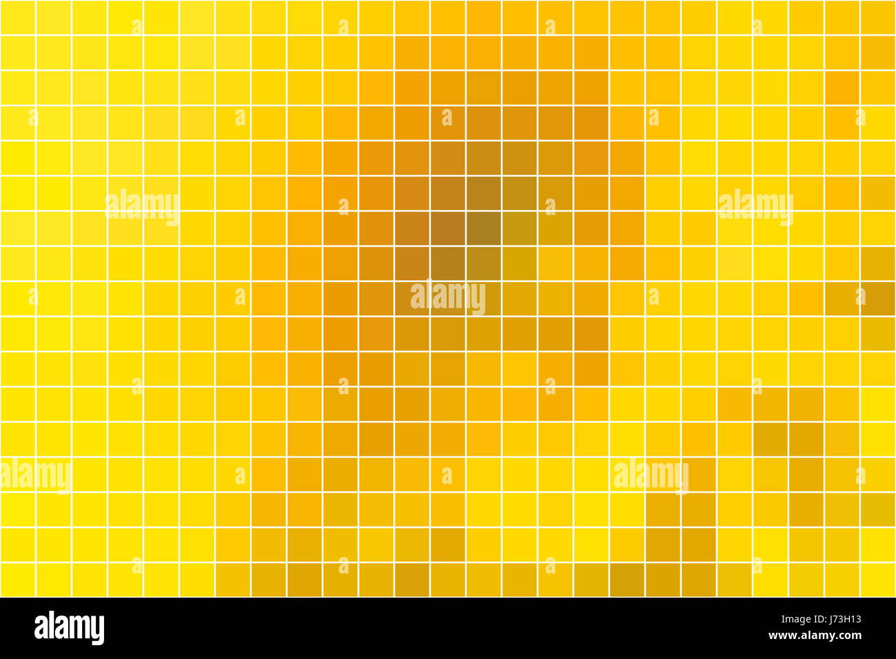 Bright golden yellow abstract square tiles over white mosaic background ...