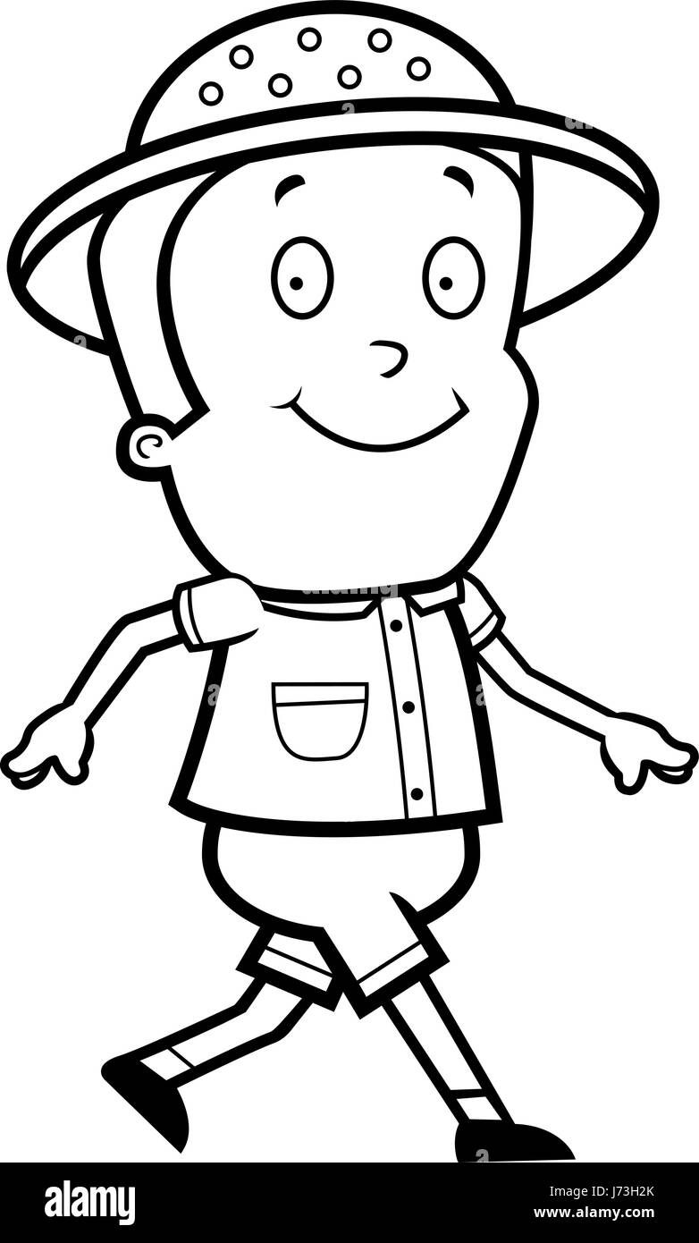 A happy cartoon explorer walking and smiling Stock Vector Image & Art ...