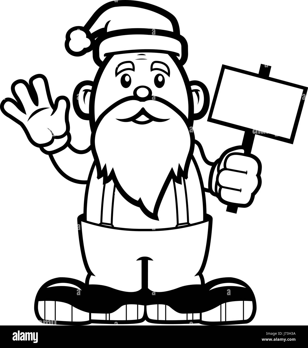 A cartoon Santa Claus holding a sign Stock Vector Image & Art - Alamy