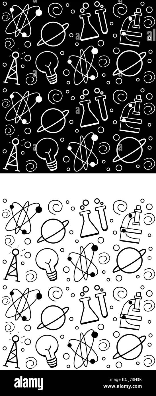 A seamless repeating cartoon pattern with a science theme Stock Vector ...