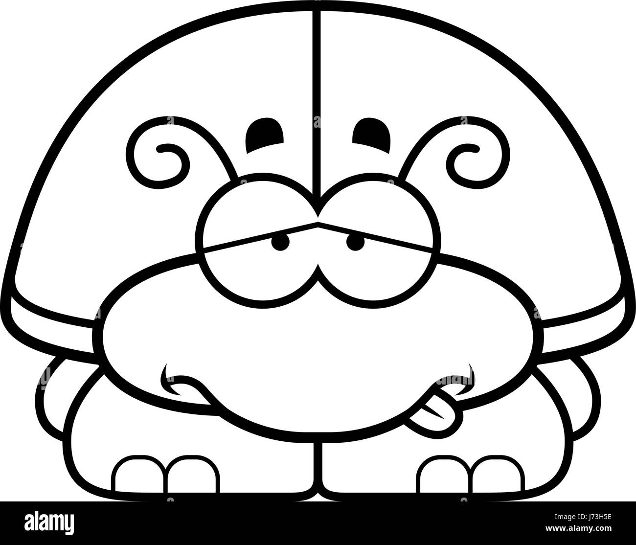 A cartoon illustration of a little beetle looking sick Stock Vector ...