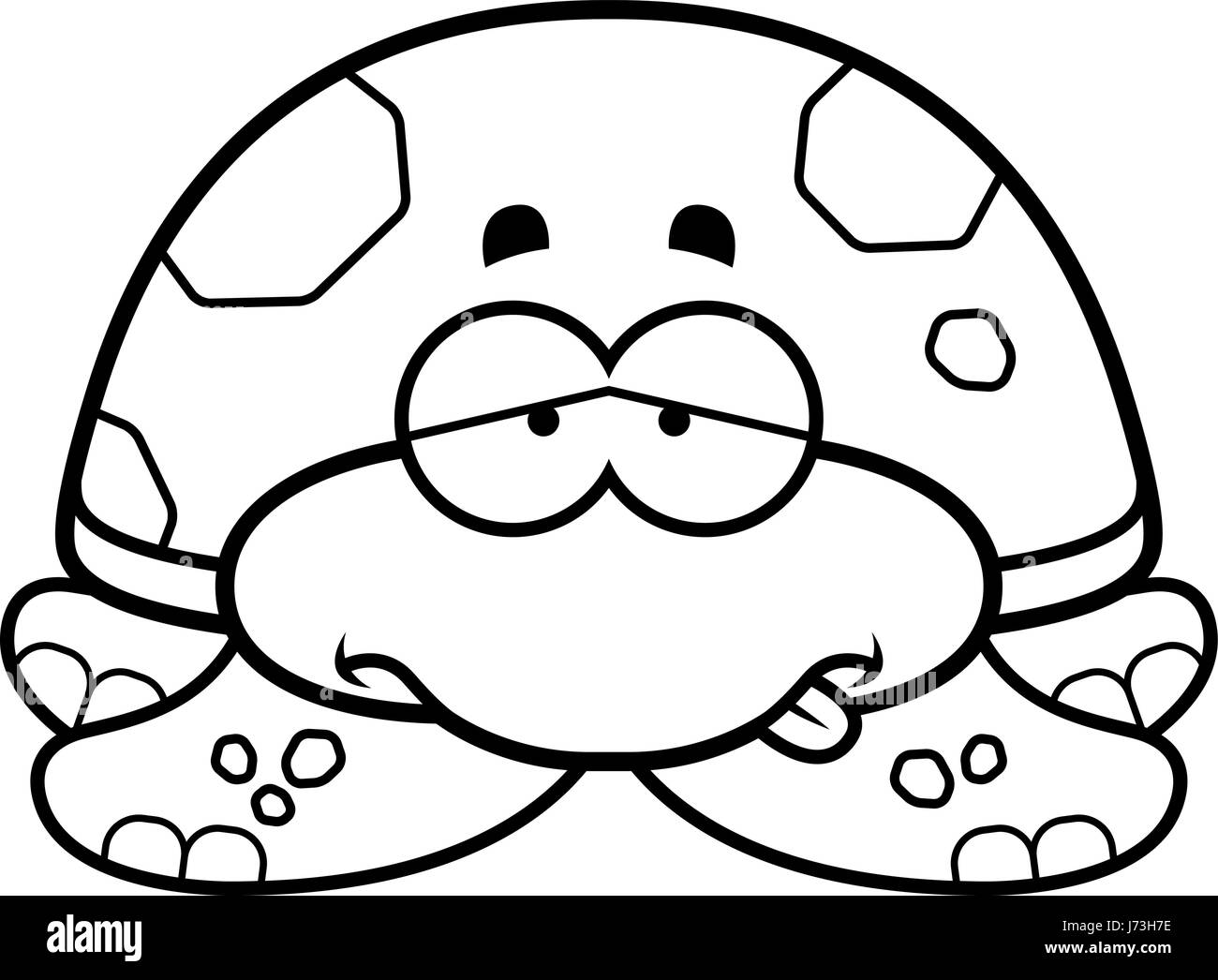 A cartoon illustration of a little sea turtle looking sick Stock Vector ...