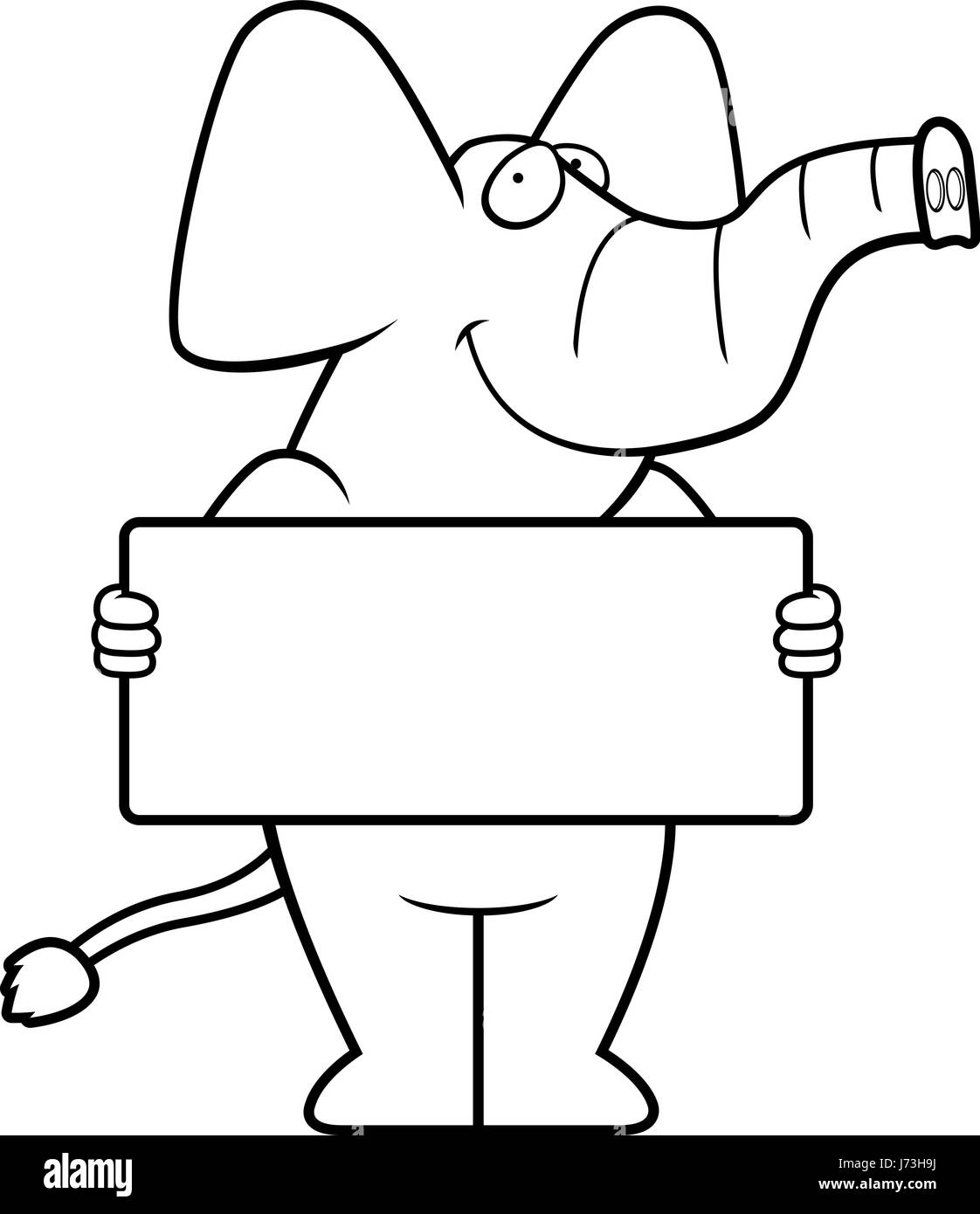 A happy cartoon elephant with a sign Stock Vector Image & Art - Alamy