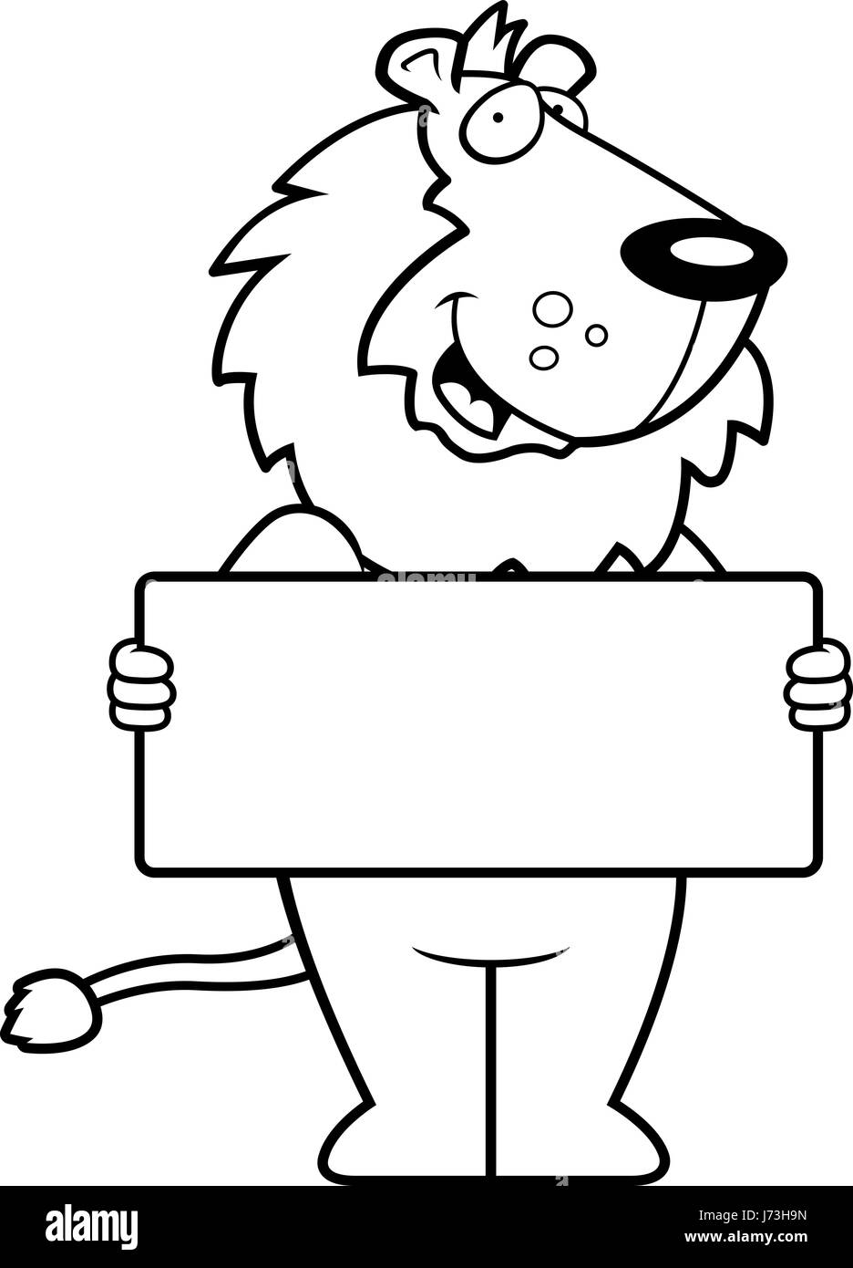 A happy cartoon lion with a sign Stock Vector Image & Art - Alamy