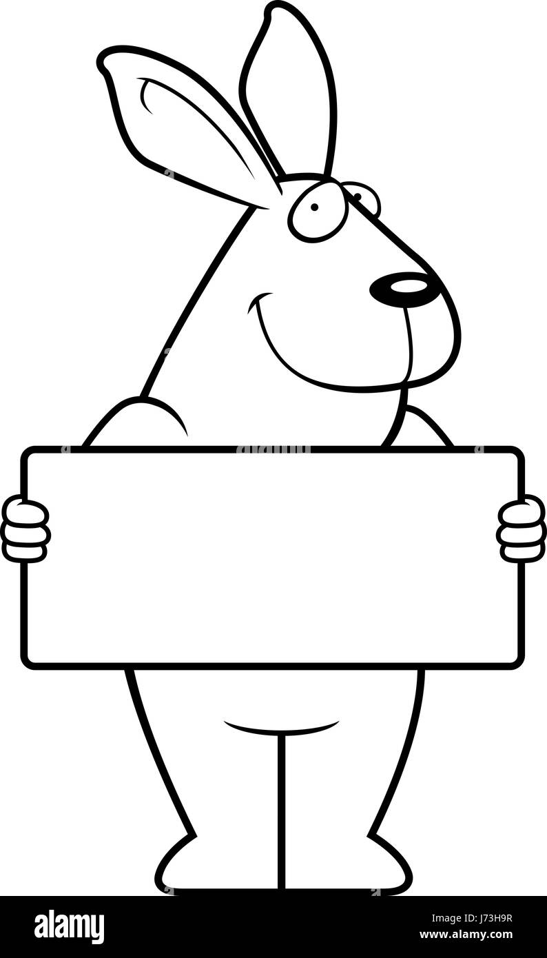 A happy cartoon rabbit with a sign Stock Vector Image & Art - Alamy