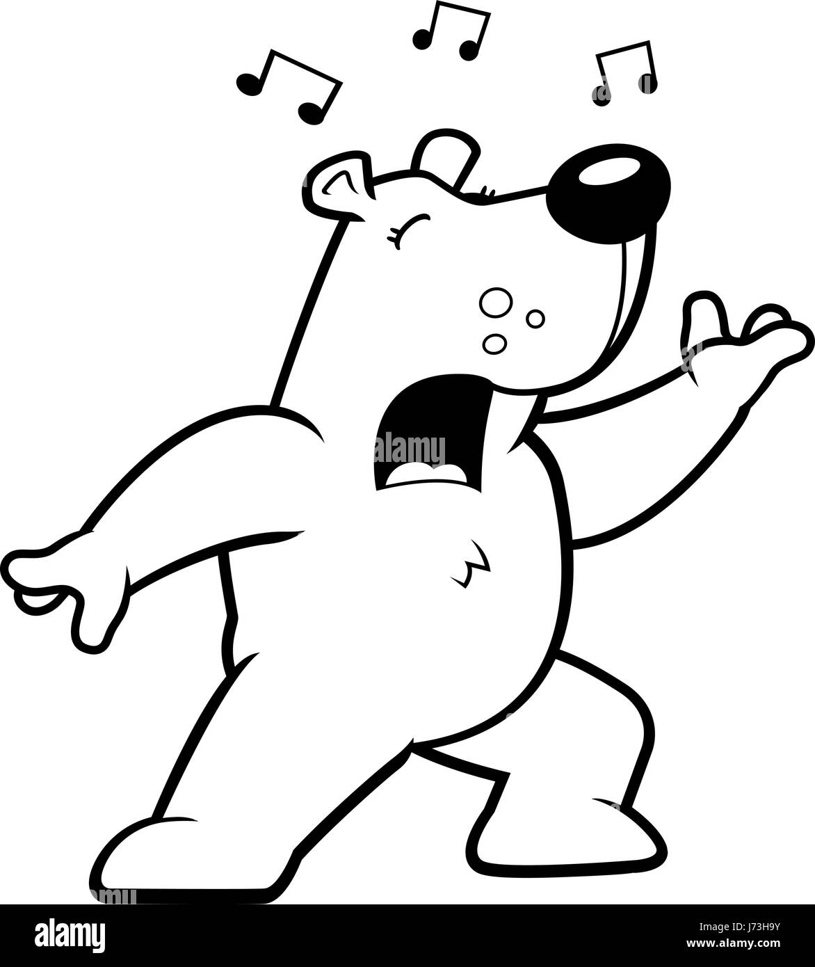 A cartoon bear standing and singing a song Stock Vector Image & Art - Alamy