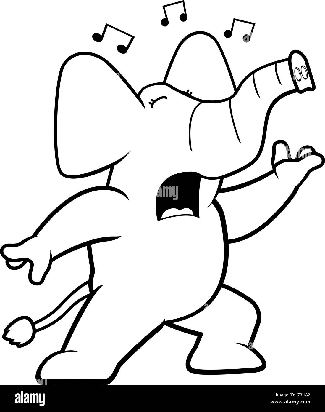A cartoon elephant standing and singing a song Stock Vector Image & Art ...