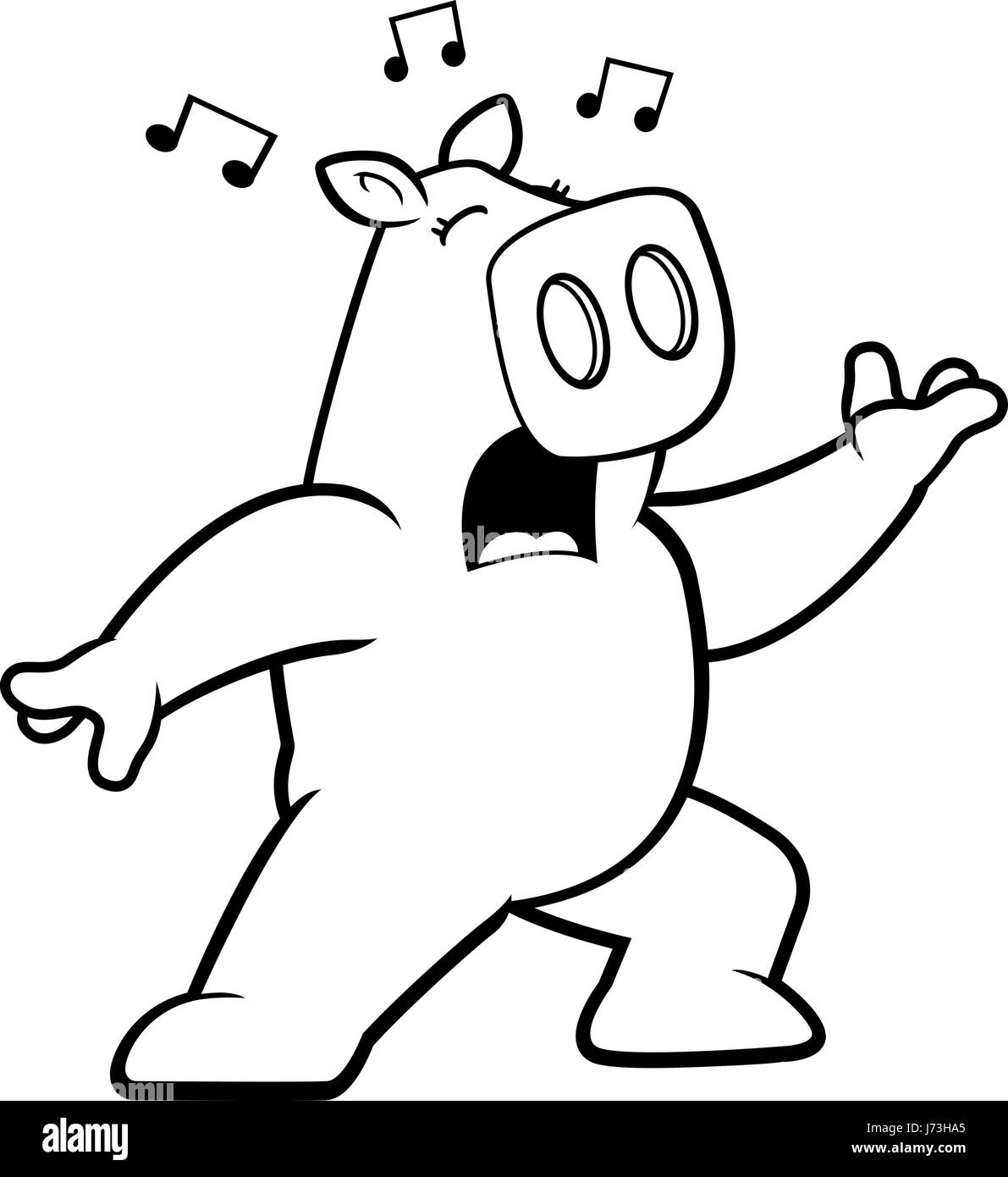A cartoon pig standing and singing a song Stock Vector Image & Art - Alamy