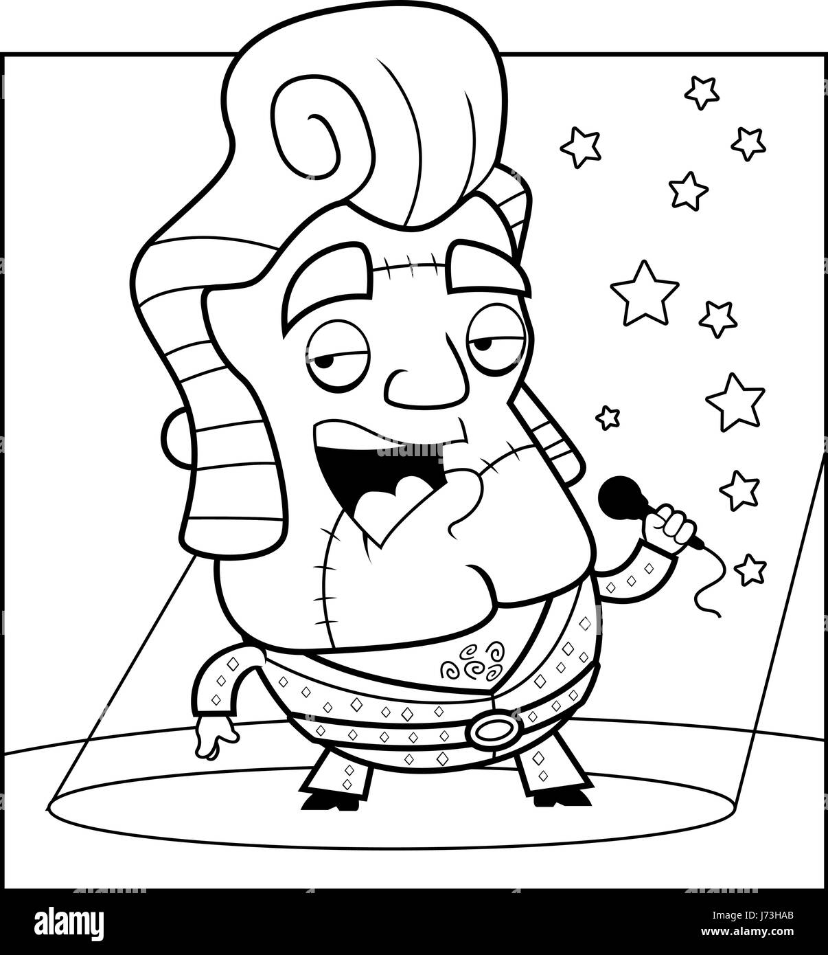 A happy cartoon monster singer singing and smiling Stock Vector Image ...